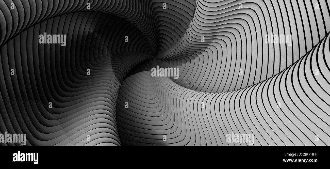 The 3D rendering of radial lines with rotating distortion Stock Photo ...