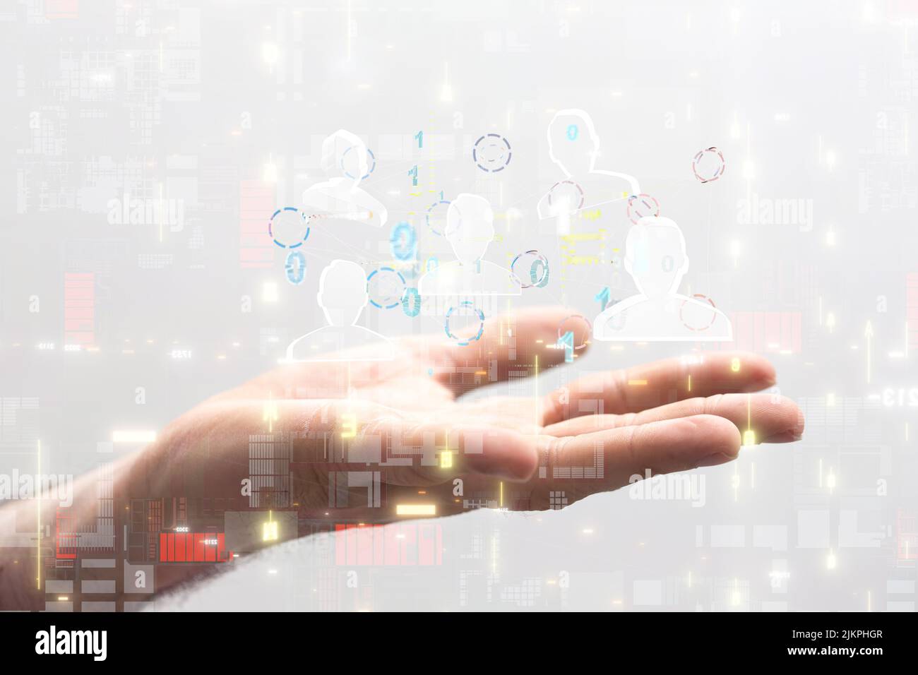 The 3D rendering of neural network concept connected cells with links ...