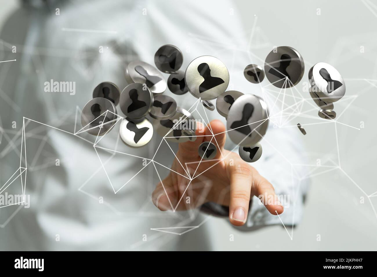 The 3D rendering of communication and abstract social network connection concept Stock Photo - Alamy