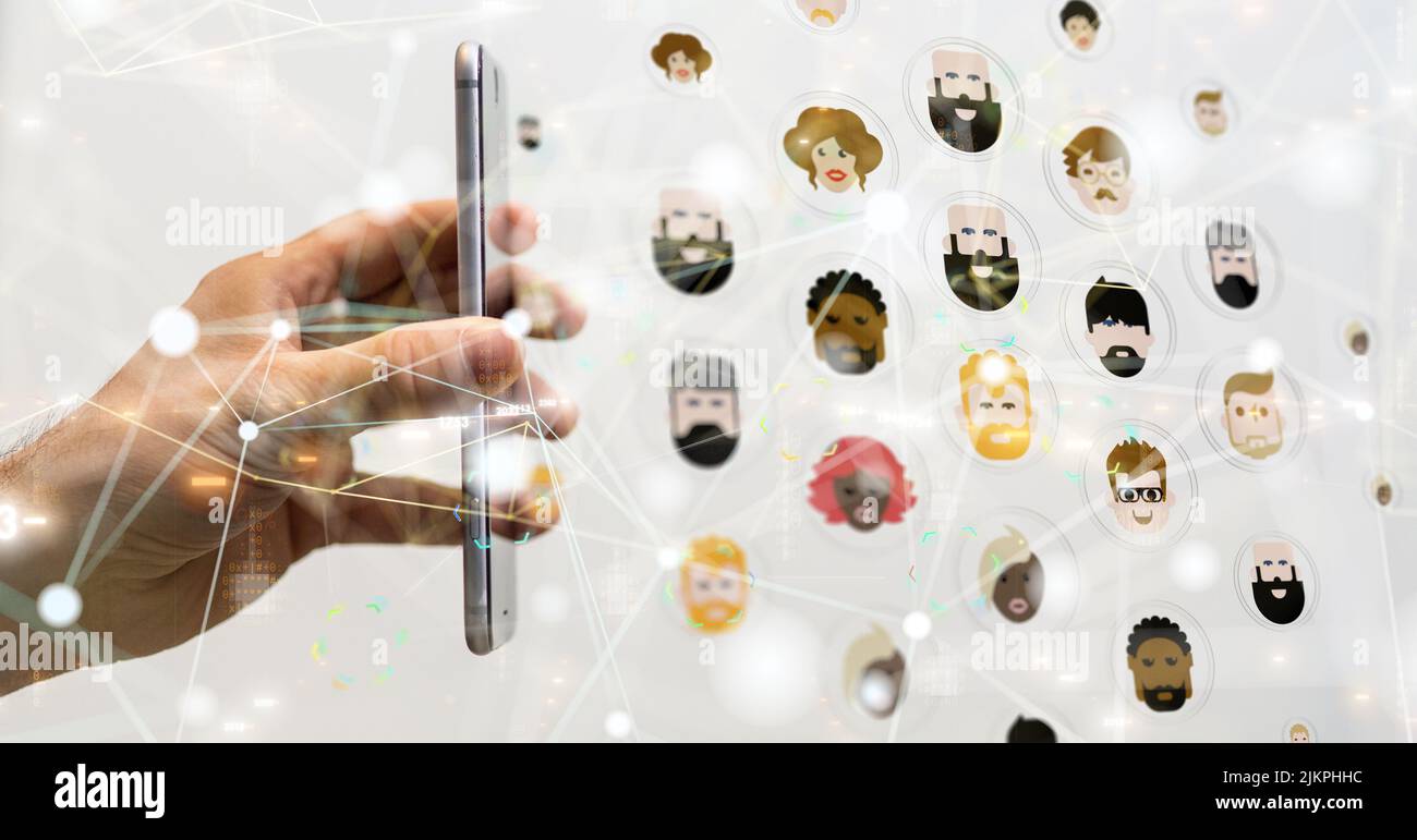 The 3D rendering of a person presenting the virtual projection of ...