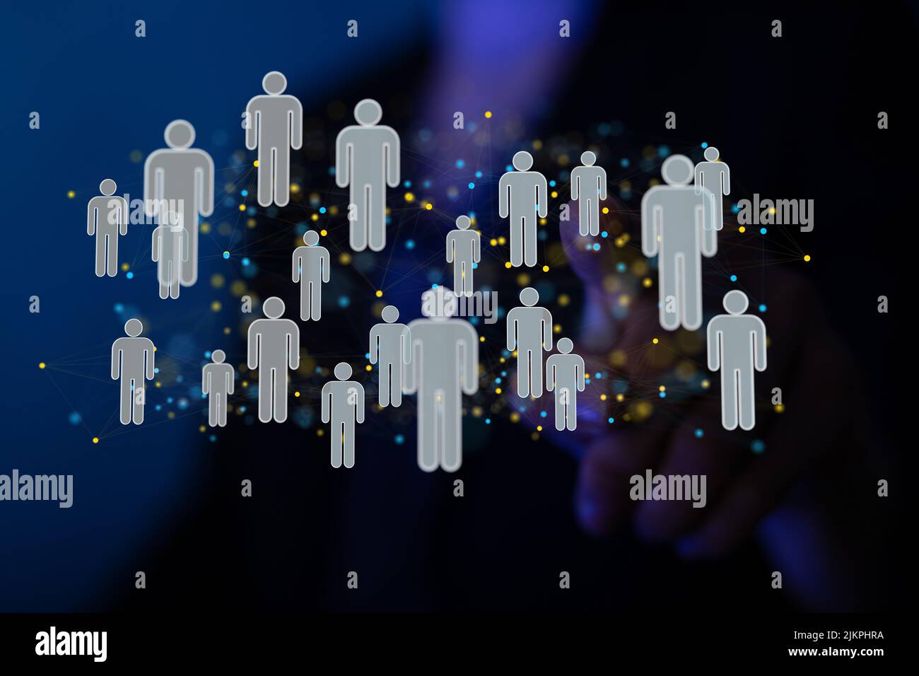 An illustration of human figures showing connection and network ...