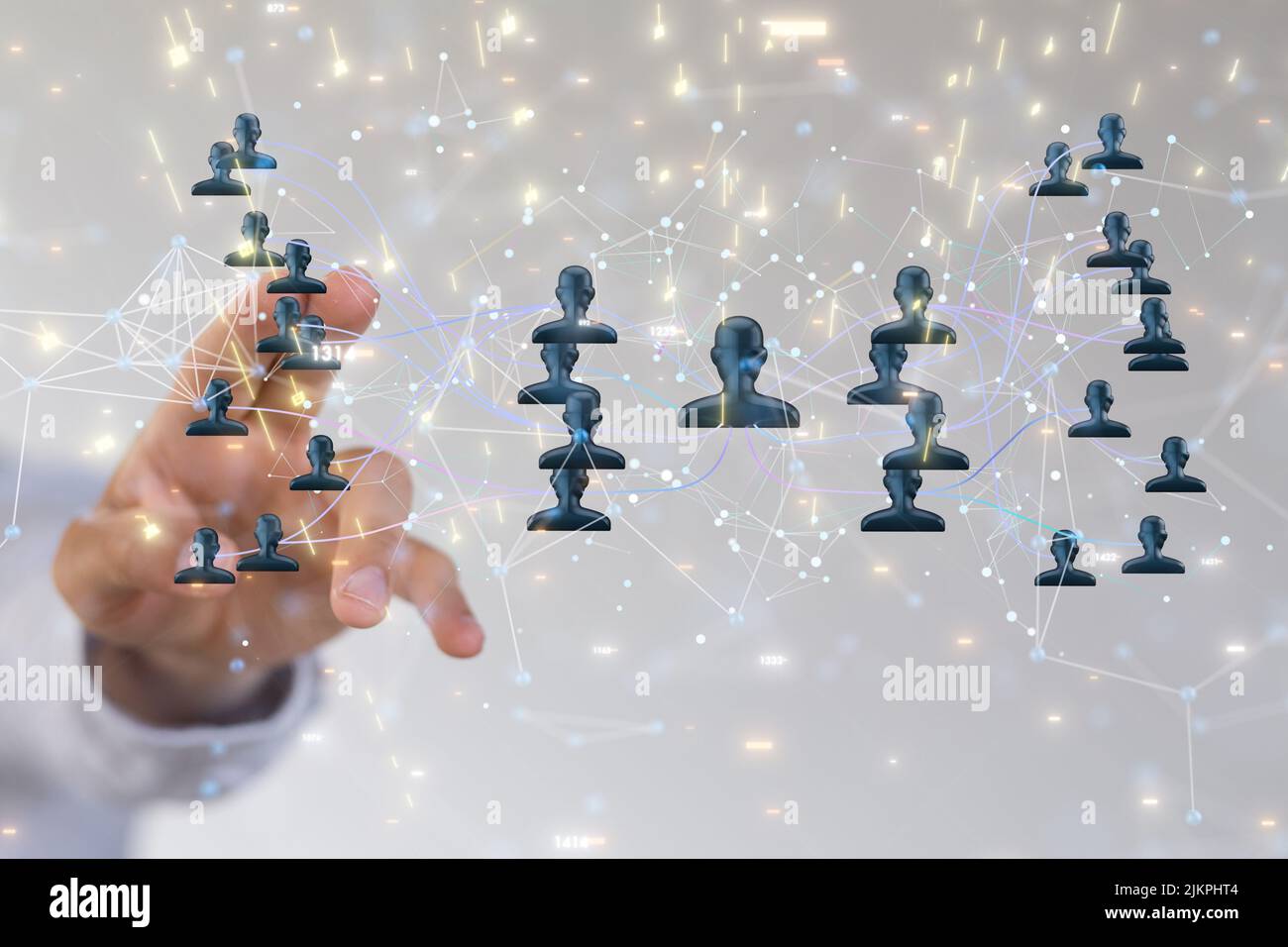 An illustration of people for digital hierarchy connection team concept ...