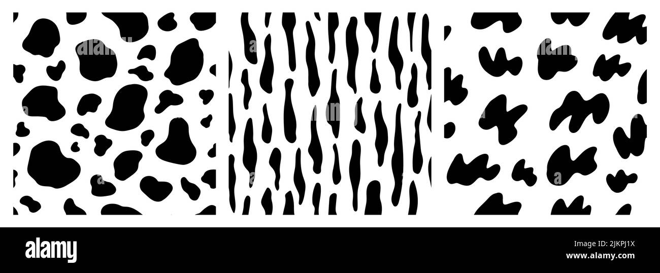 Hand drawn animal skin shapes seamless pattern set Stock Vector Image ...