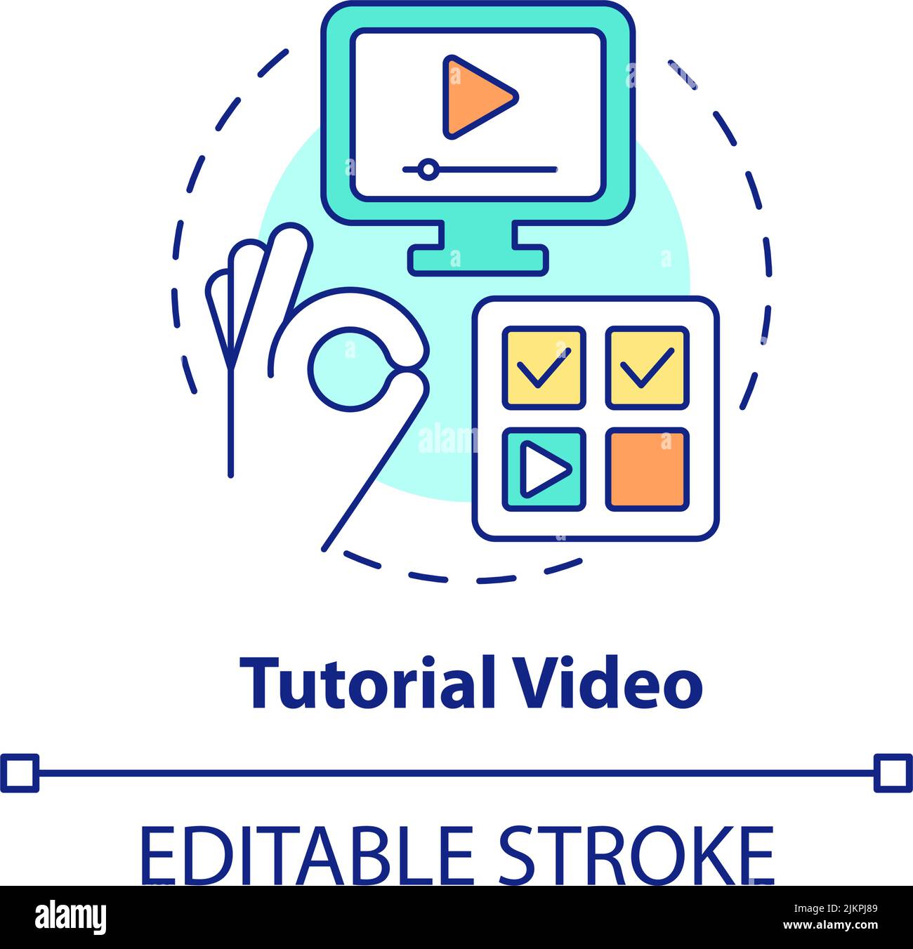 Tutorial video concept icon Stock Vector Image & Art - Alamy