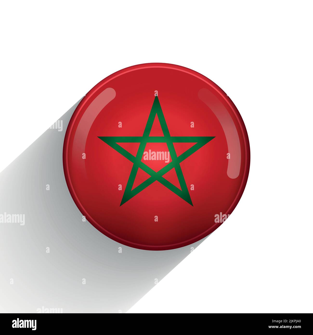 Glass light ball with flag of Morocco. Round sphere, template icon ...