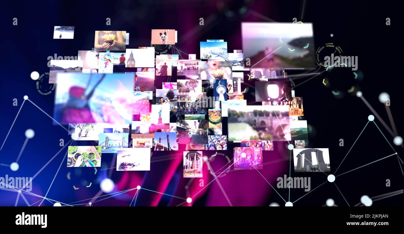 An illustration streaming data picture video material with digital ...