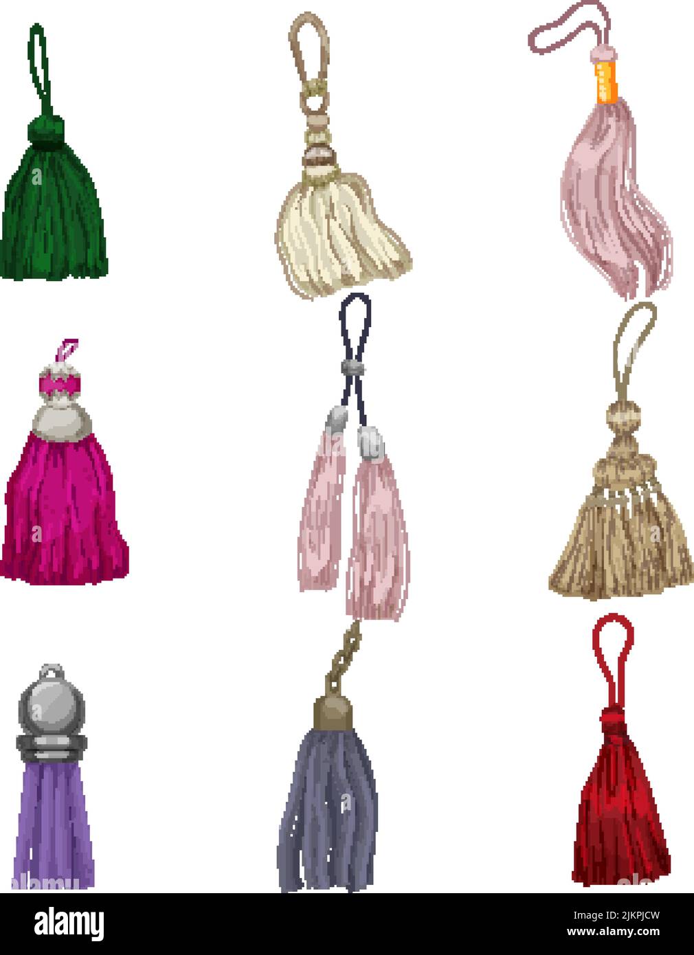 Tassel Rope Set Cartoon Vector Illustration Stock Vector Image And Art