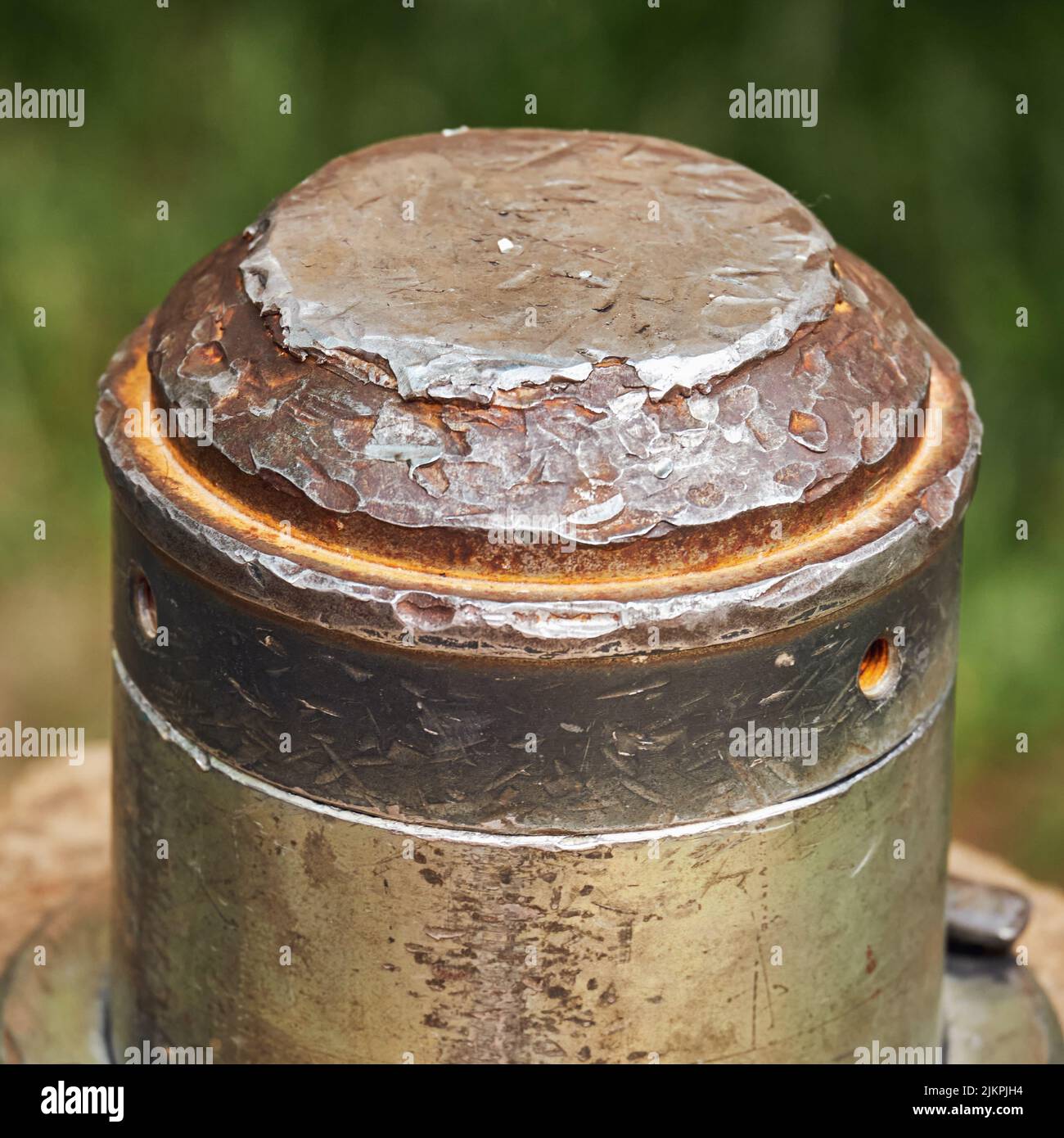 Coinage of ancient Roman coins made of metal on a retro press ...