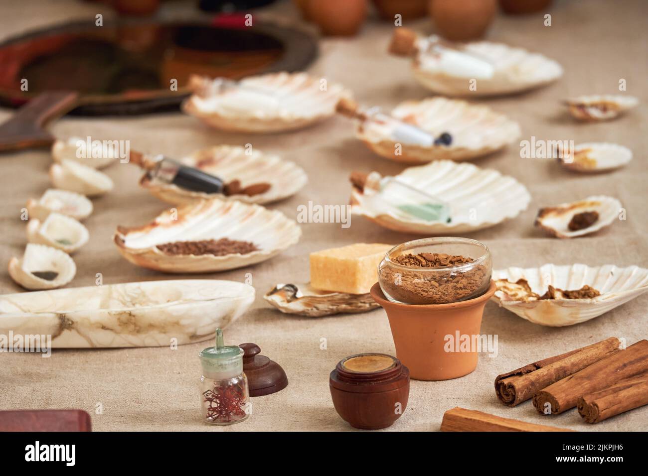 Ancient Roman cosmetics, retro perfume and vintage bath accessories ...