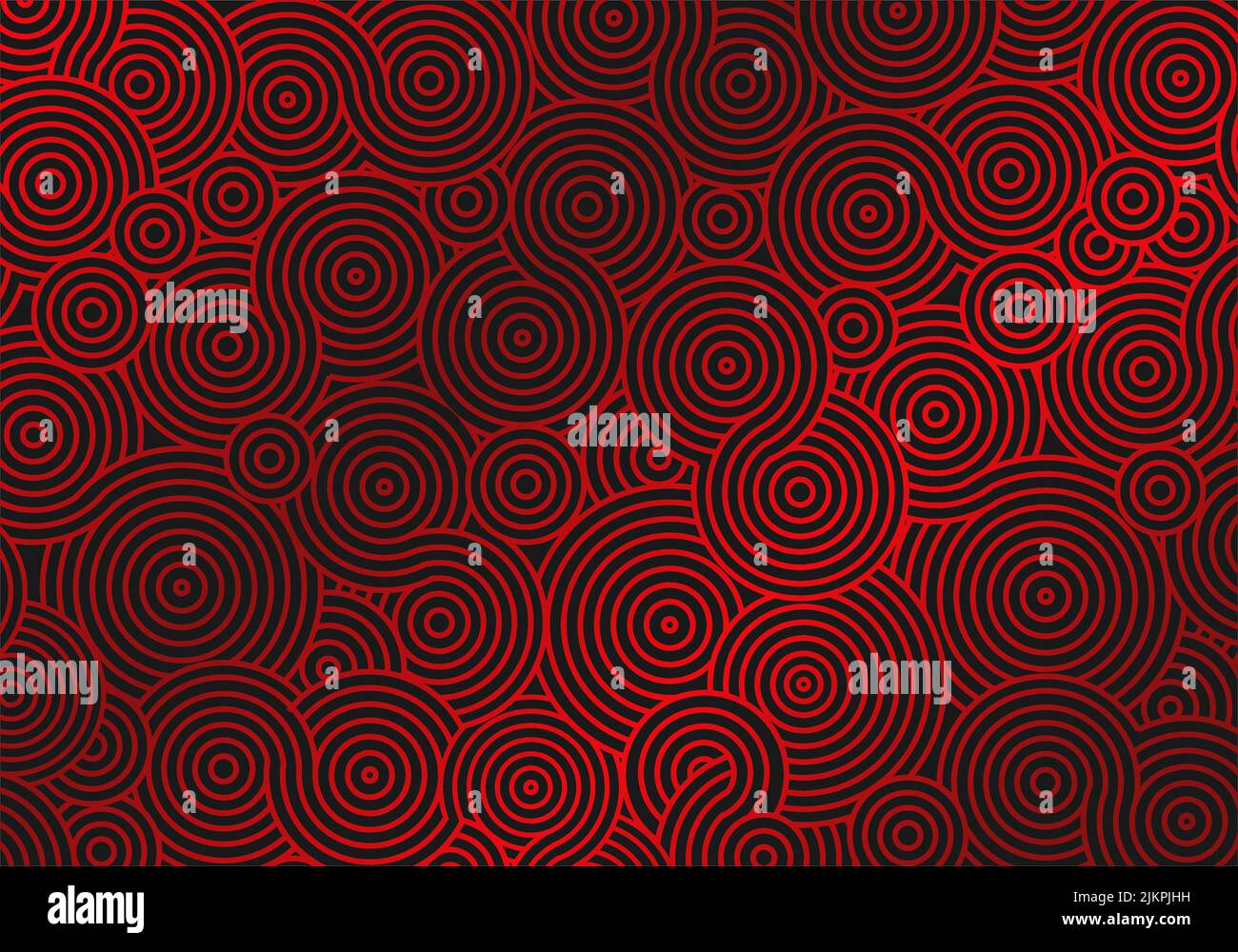 abstract ornament vector of circular lines on red background Stock ...