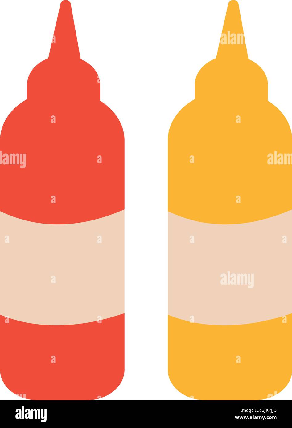 Ketchup and mustard bottles semi flat color vector object Stock Vector ...