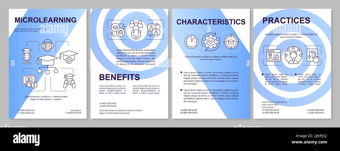 Micro learning blue gradient brochure template Stock Vector Image & Art - Alamy