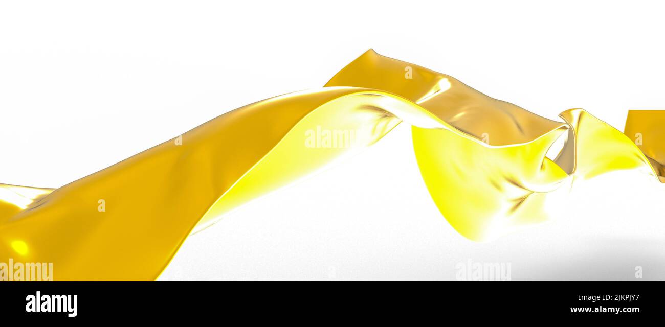 A 3D rendering of a gold fabric texture isolated on a white background ...