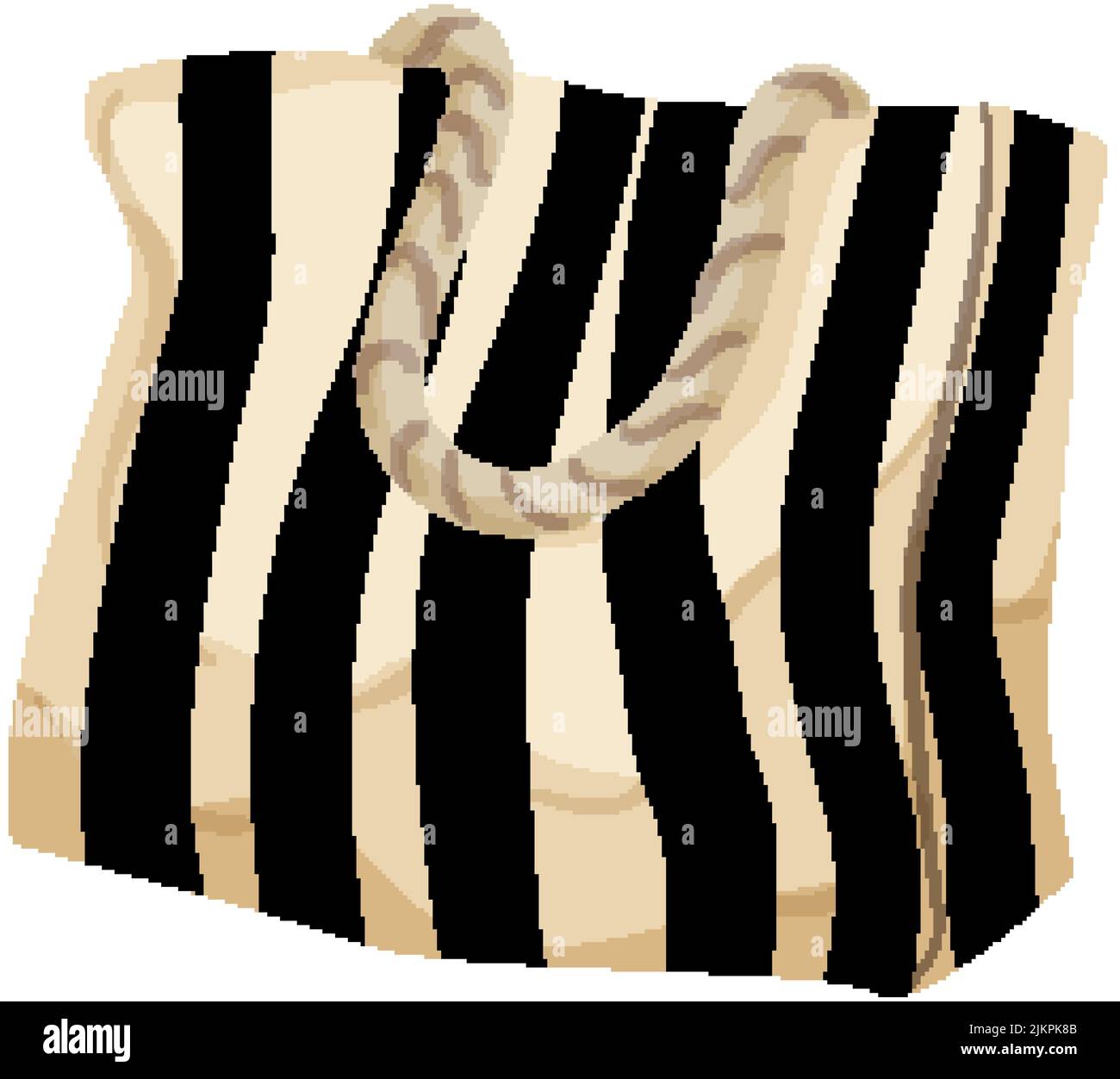 stripe beach bag cartoon vector illustration Stock Vector Image & Art ...