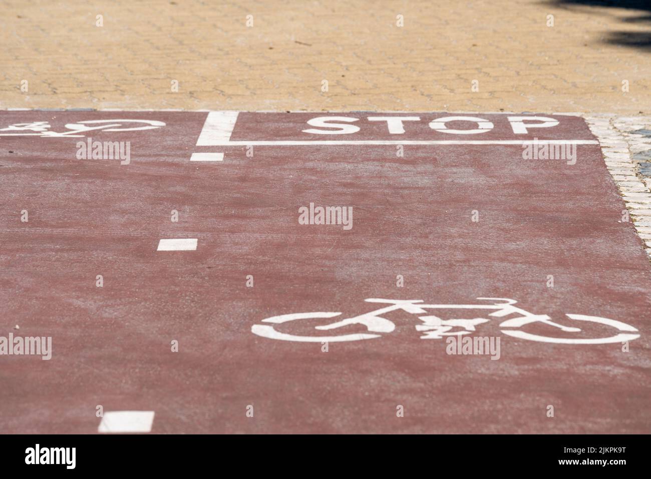 Bike stop sign hi-res stock photography and images - Alamy