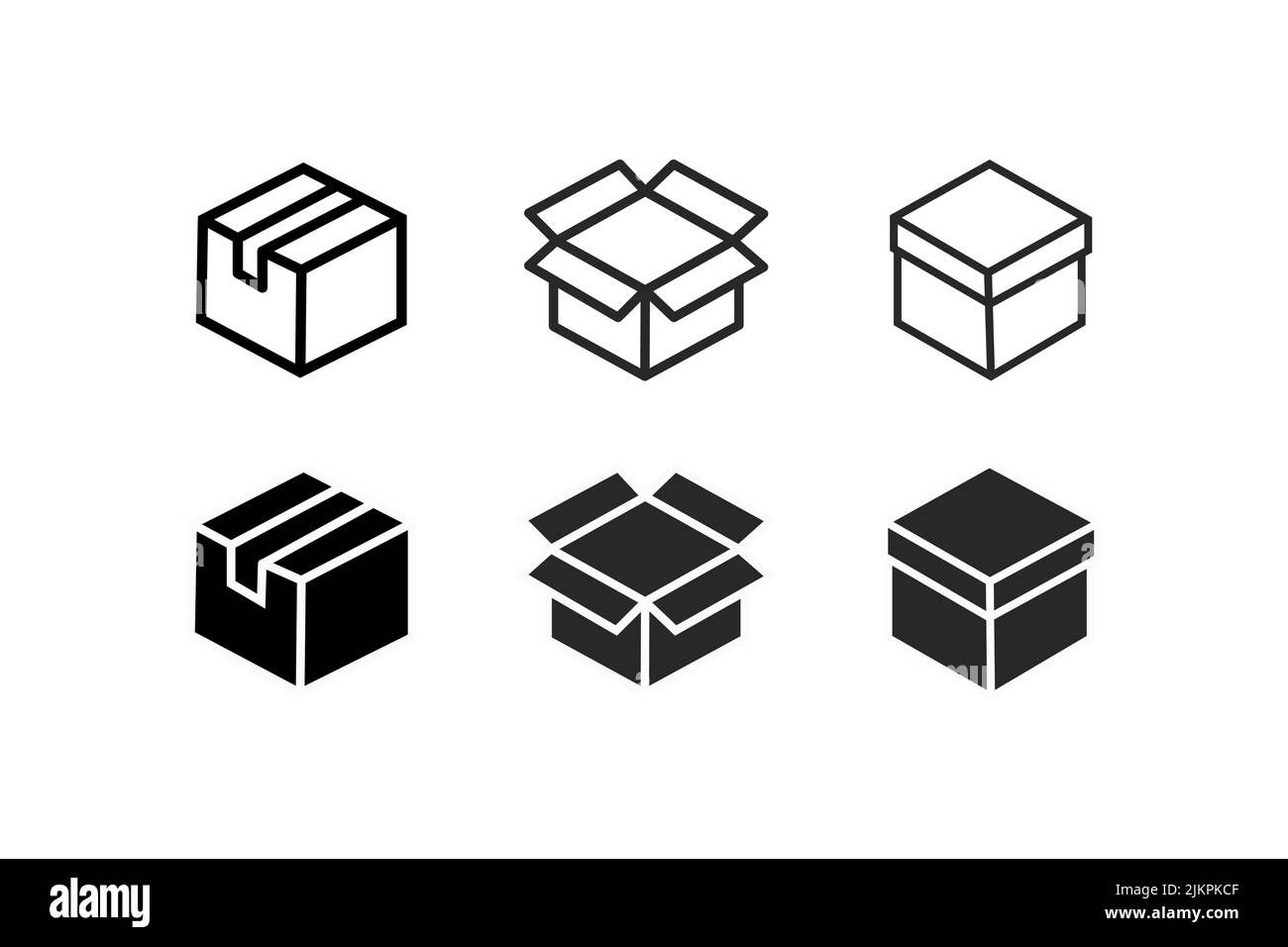 Box icon set or logo isolated sign symbol vector illustration ...