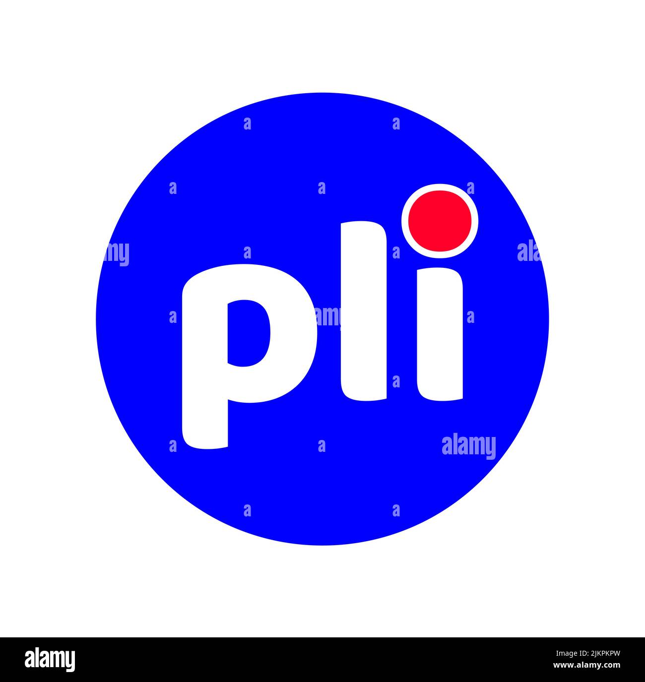 A company or a brand logo of the abbreviation PLI on a blue circle ...