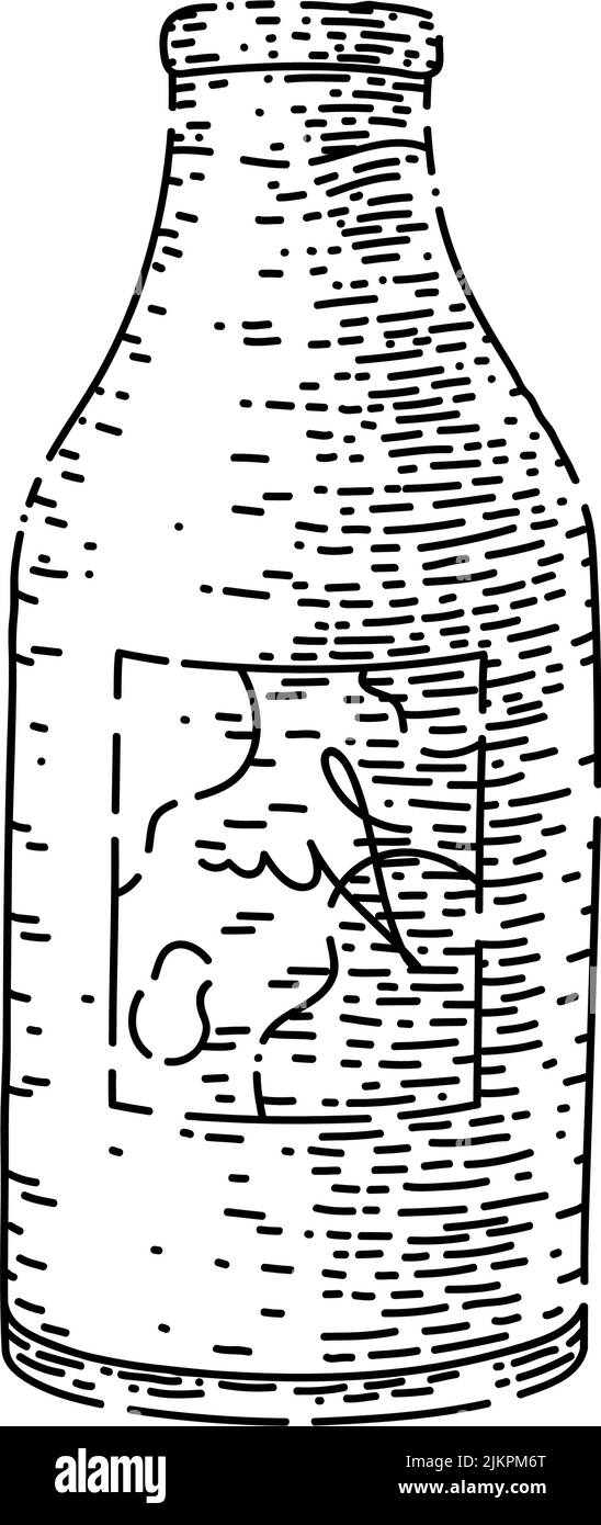 milk bottle sketch hand drawn vector Stock Vector Image & Art - Alamy