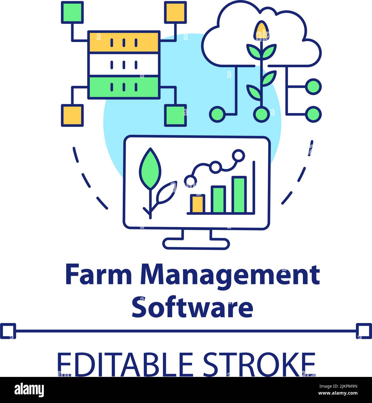 Farm management software concept icon Stock Vector Image & Art - Alamy