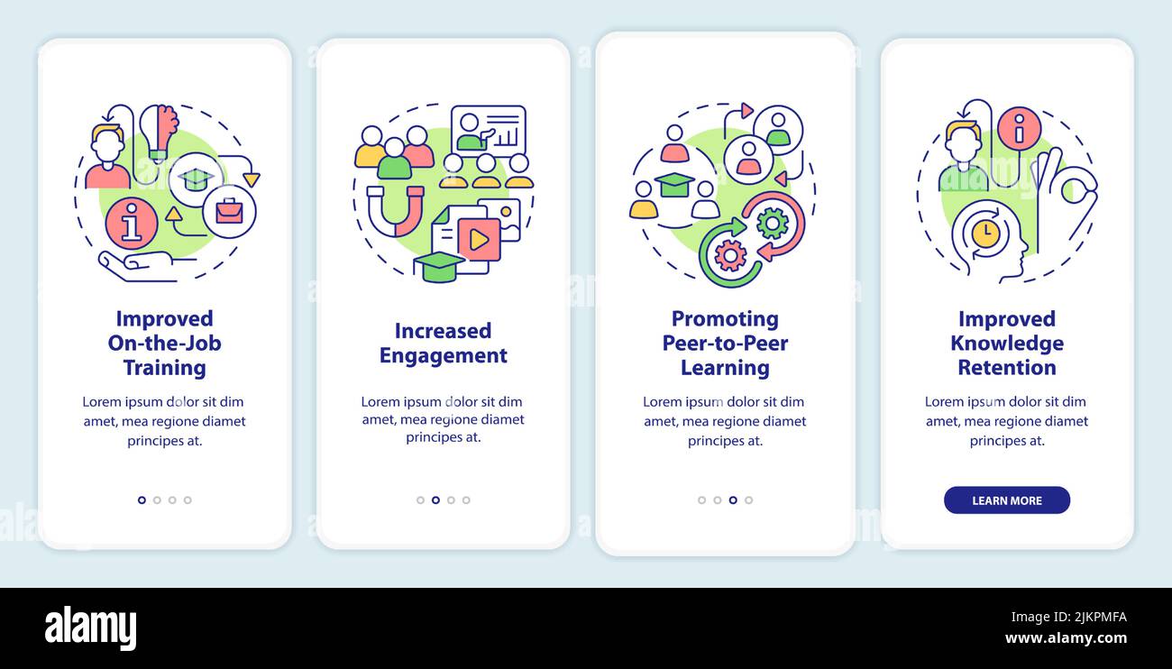 Advantages of microlearning onboarding mobile app screen Stock Vector Image & Art - Alamy
