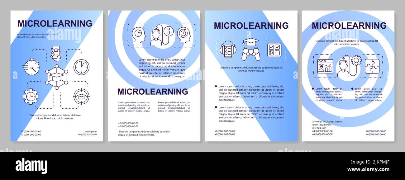 Micro learning approach blue gradient brochure template Stock Vector Image & Art - Alamy
