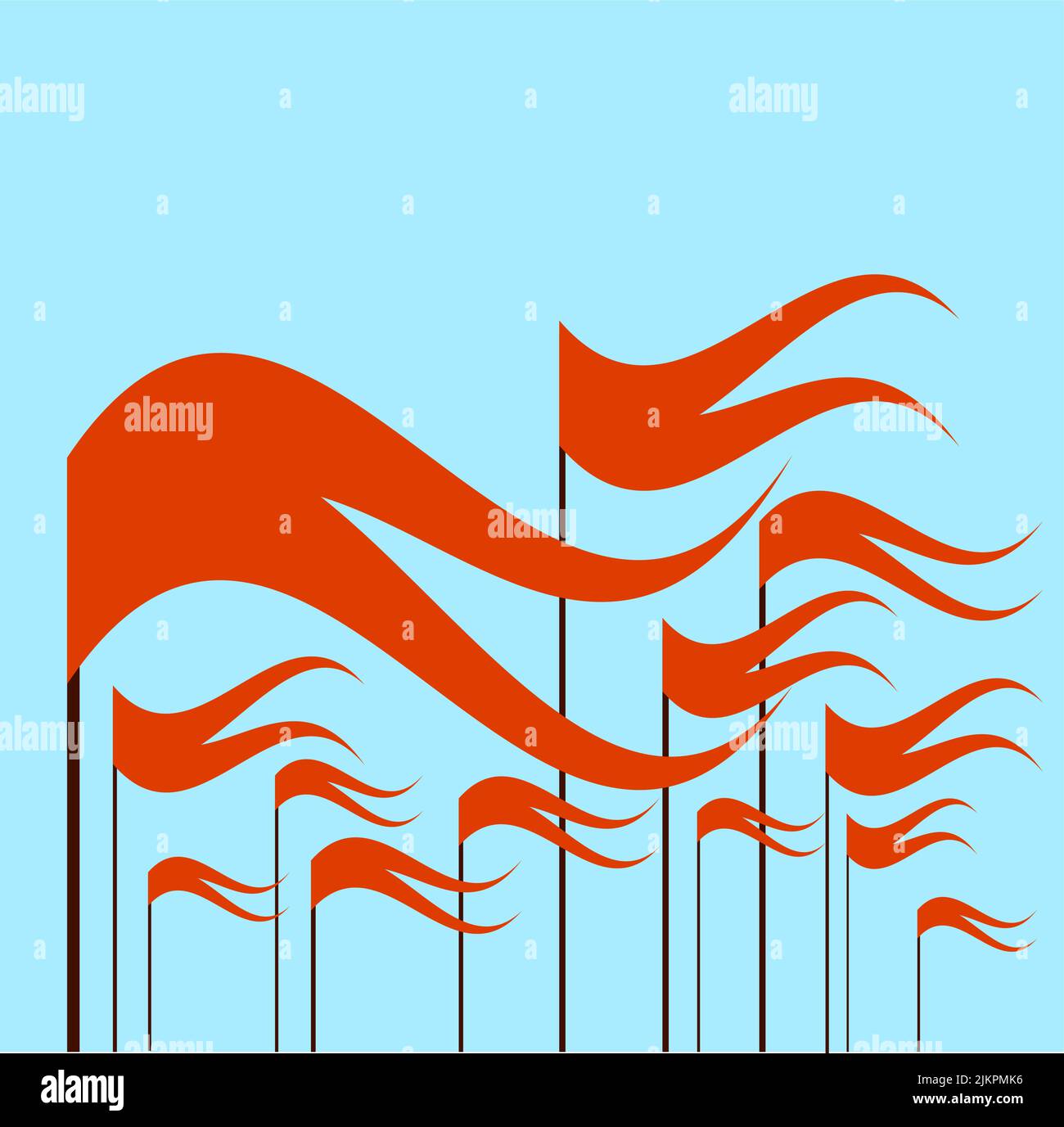 Red Hindu flags with blue background Stock Vector Image & Art - Alamy