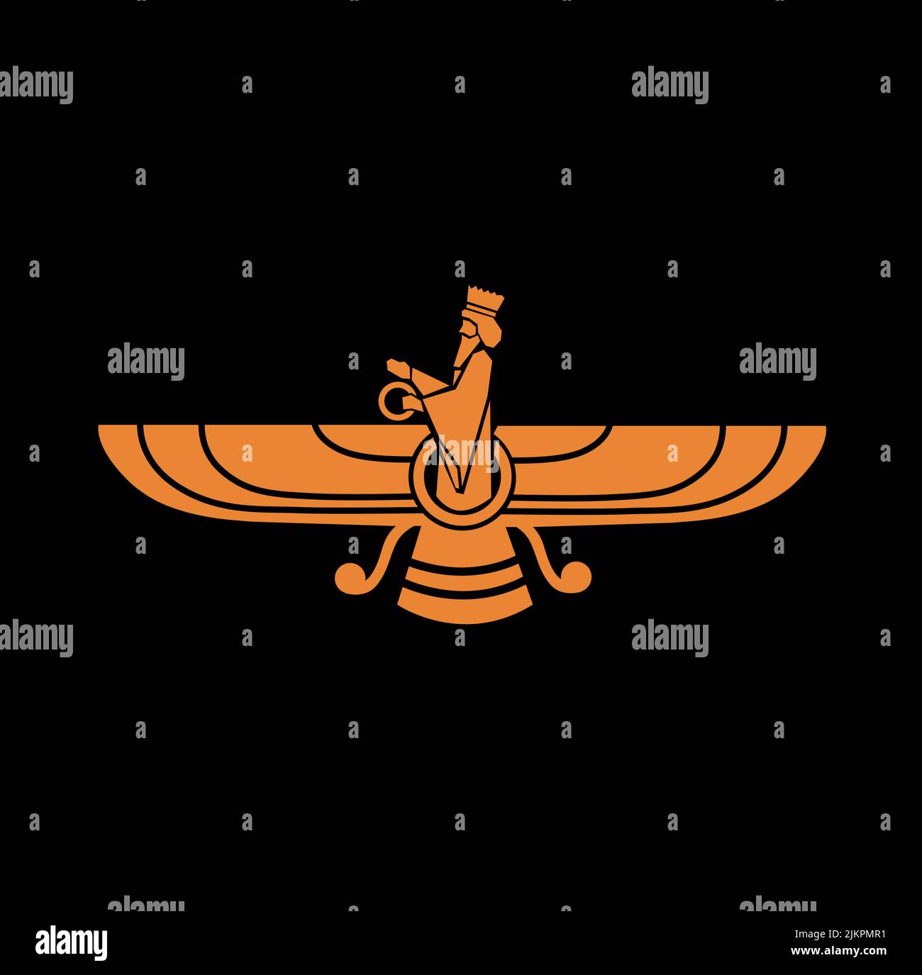 The Faravahar symbol on the gray background Stock Vector Image & Art ...