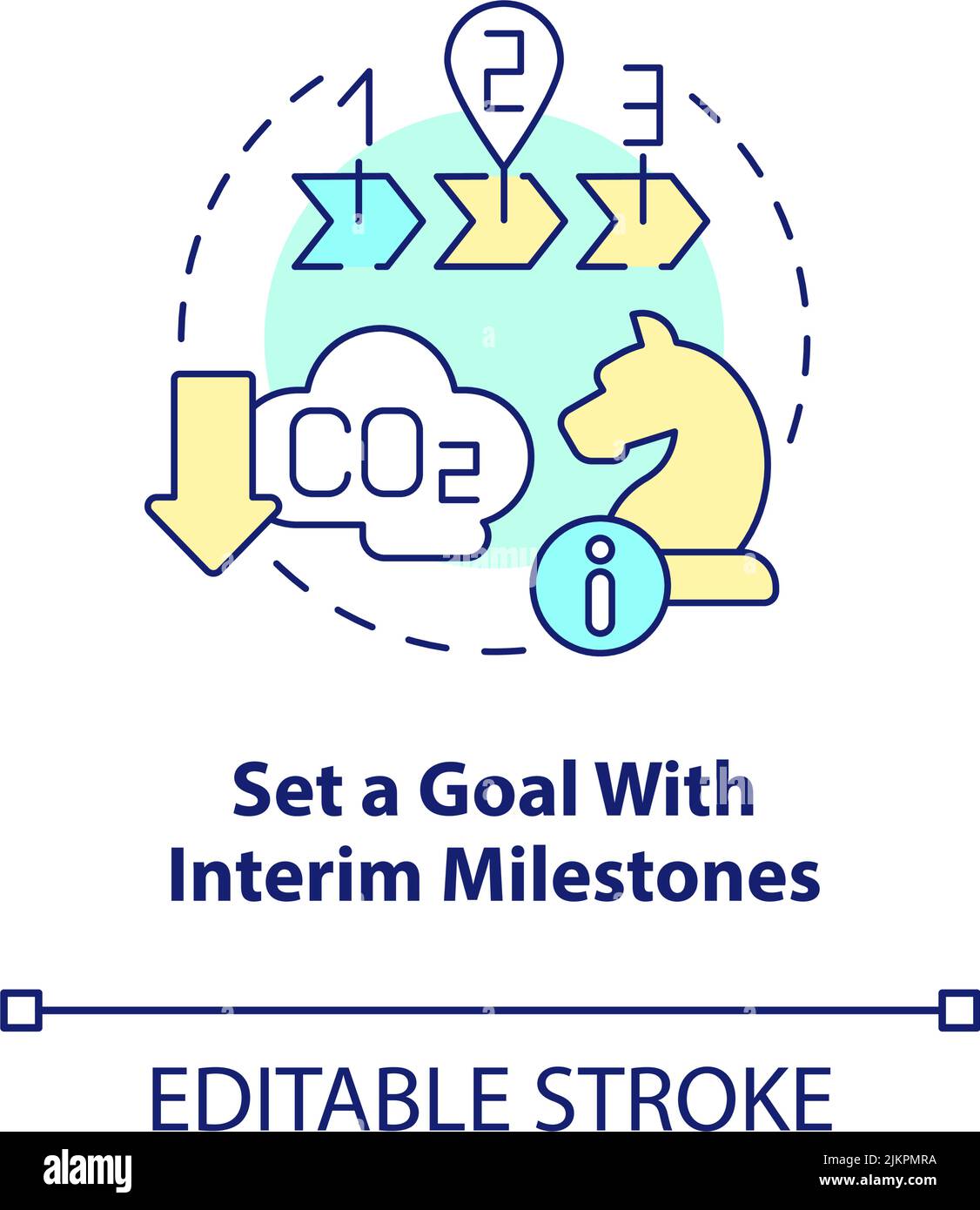 Set goal with interim milestones concept icon Stock Vector Image & Art ...