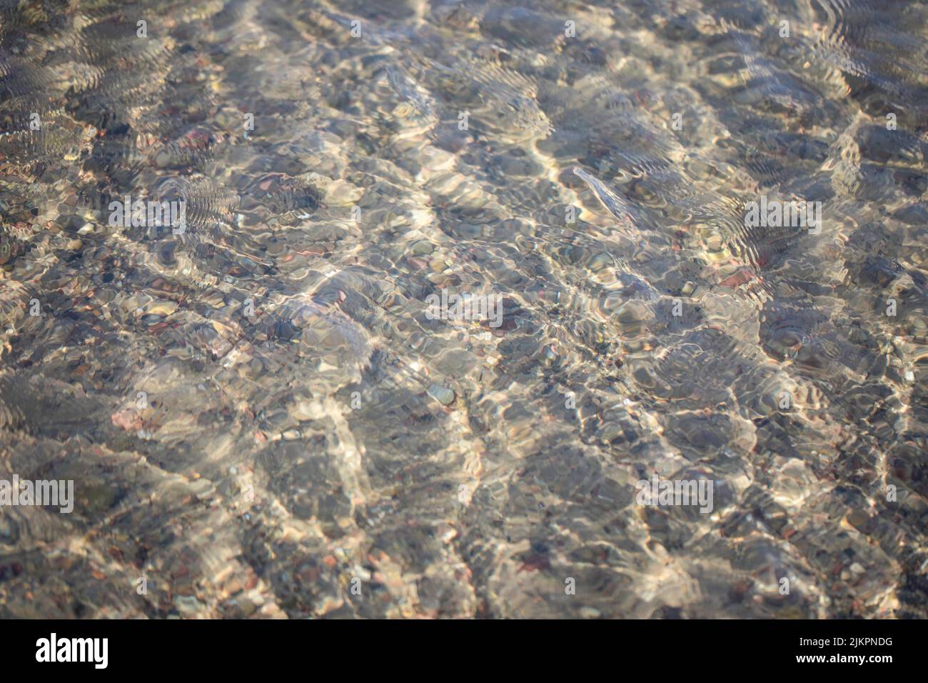 Sun reflections in cristal clear Baltic waters. Water texture - wave ...