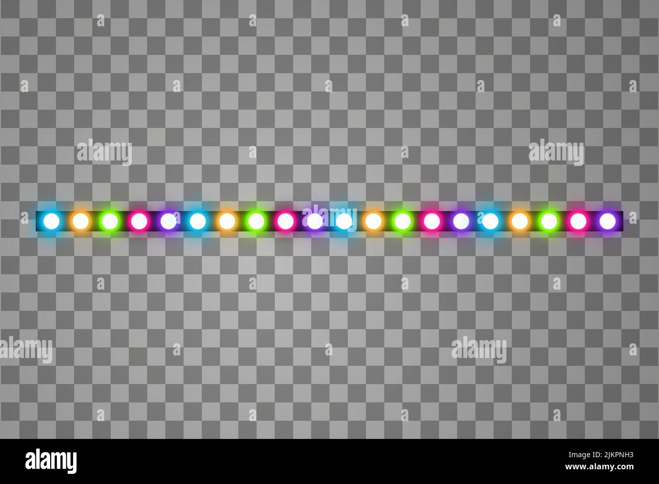 Colorful Shining led vector stripes, neon illumination on transparent ...