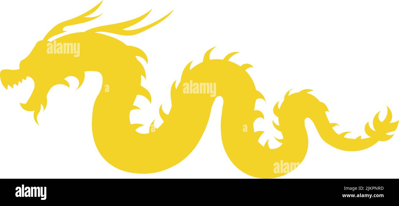 Yellow Chinese dragon semi flat color vector object Stock Vector Image ...