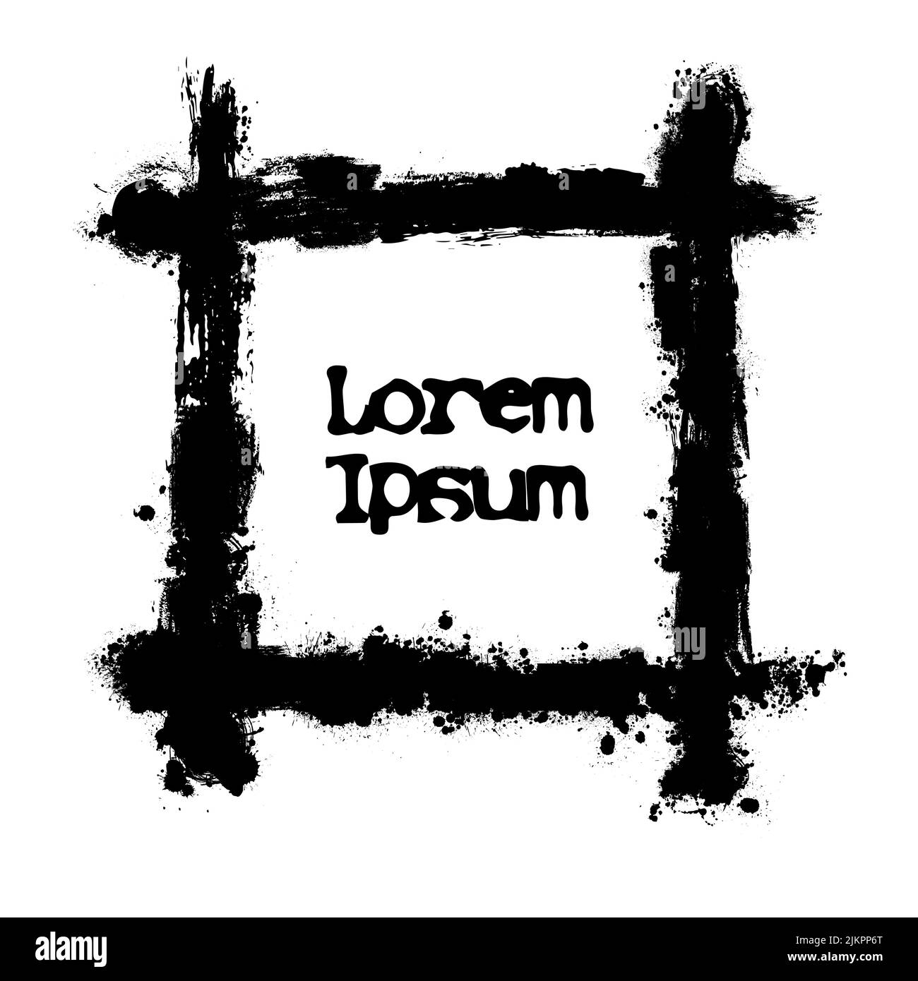 Frame made of black brush strokes. Vector illustration Stock Vector ...