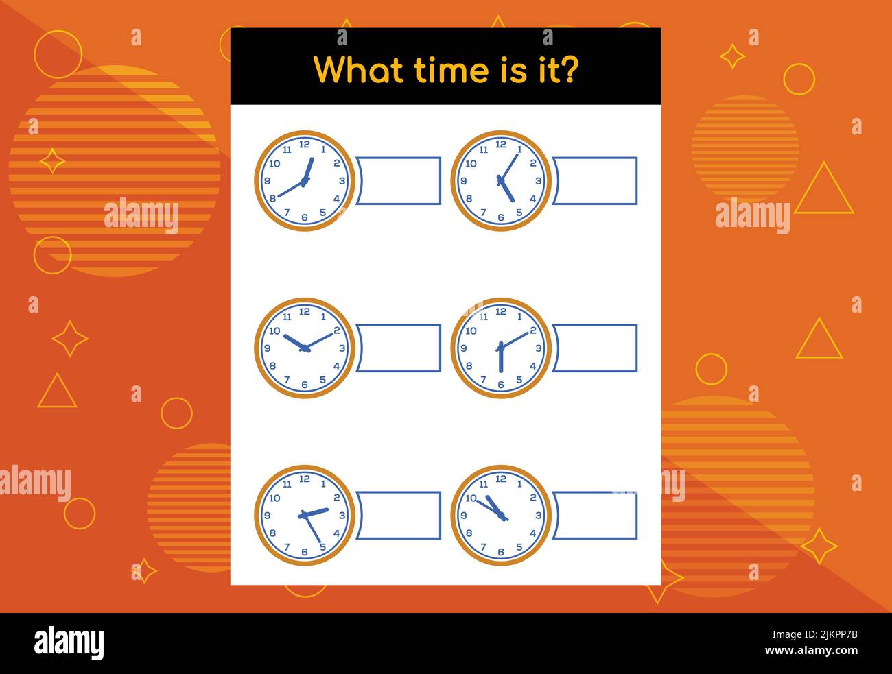 Learning time. Educational activities worksheet for kids. What time is ...