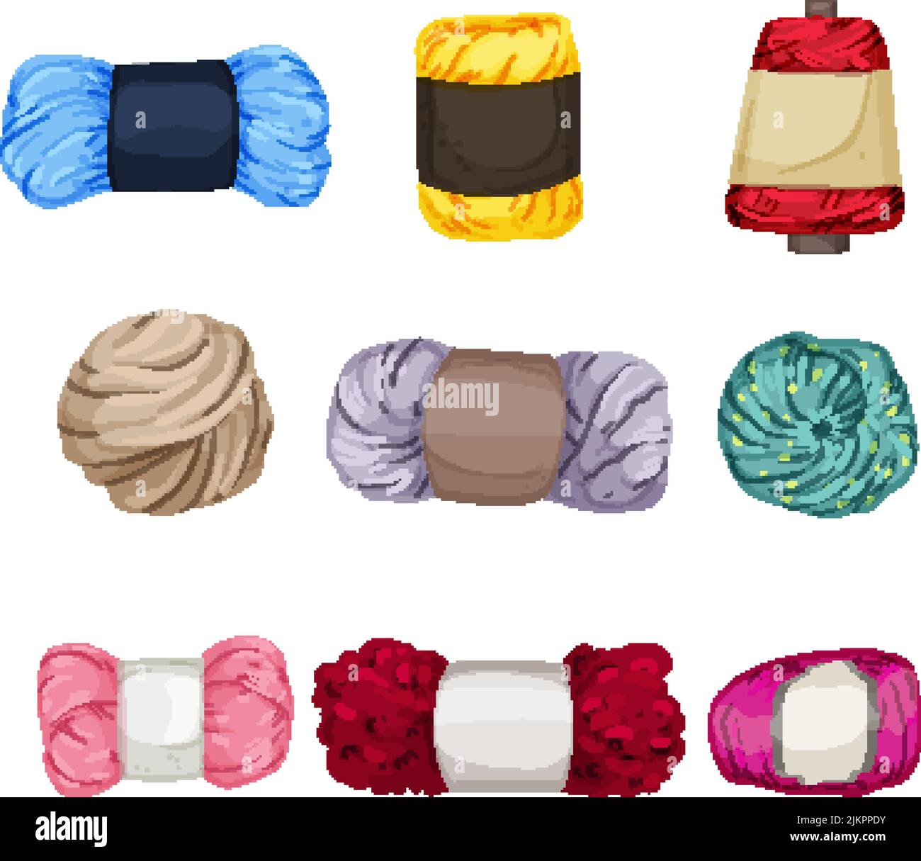 yarn wool set cartoon vector illustration Stock Vector Image & Art - Alamy