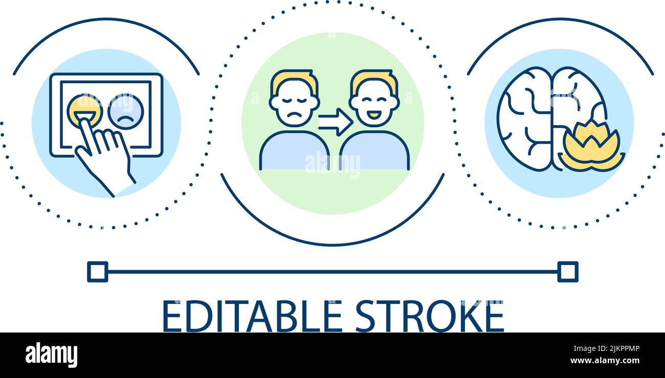 Focus on positive emotions loop concept icon Stock Vector Image & Art ...