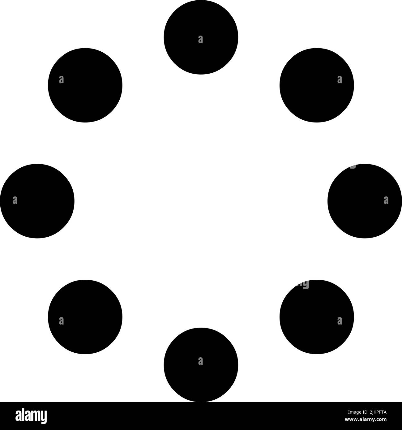 Vector illustration of classic black dots circular icon of loading ...