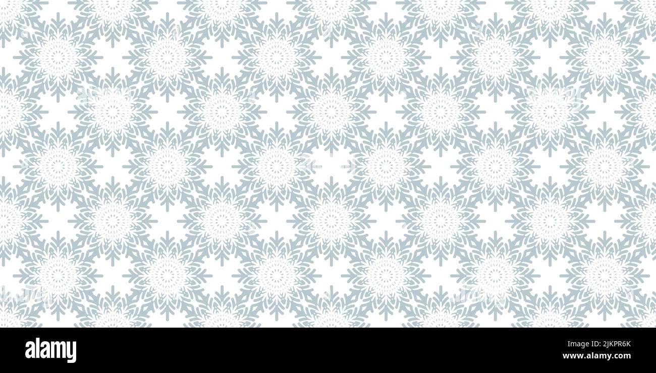 Winter seamless pattern with grey snowflakes on white background ...