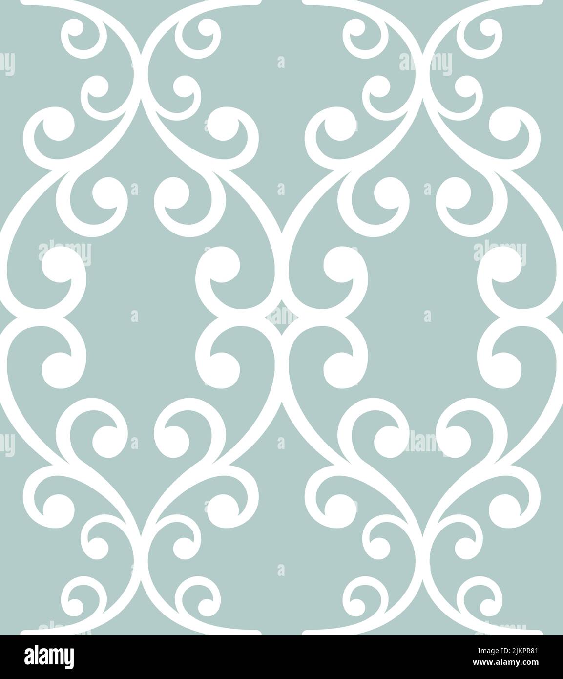 Orient light blue and white vector classic pattern. Seamless abstract ...