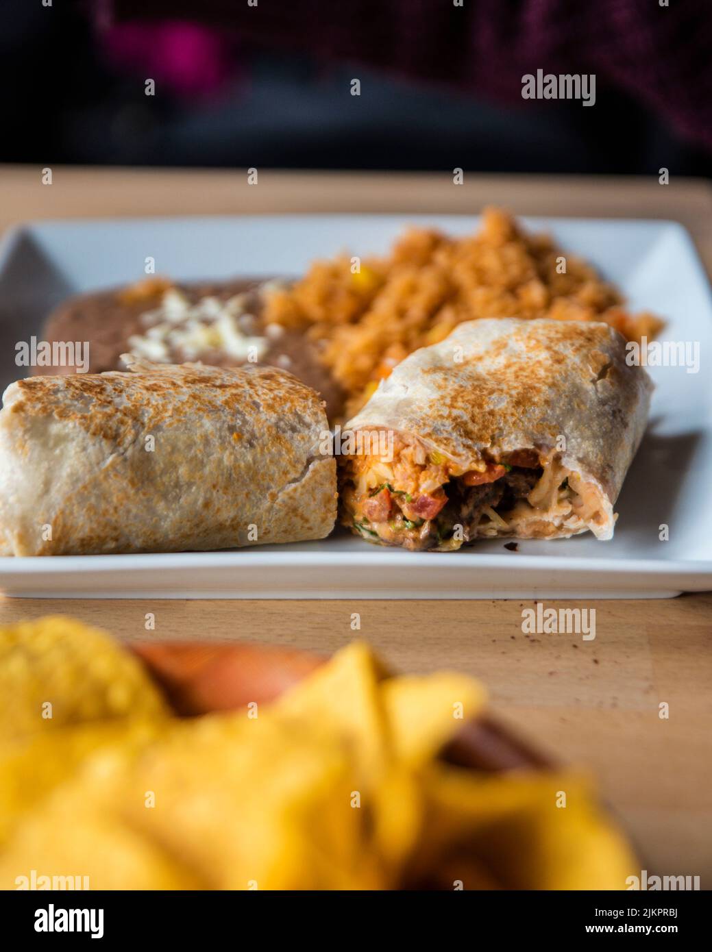 Closeup shot plate burrito hi-res stock photography and images - Alamy