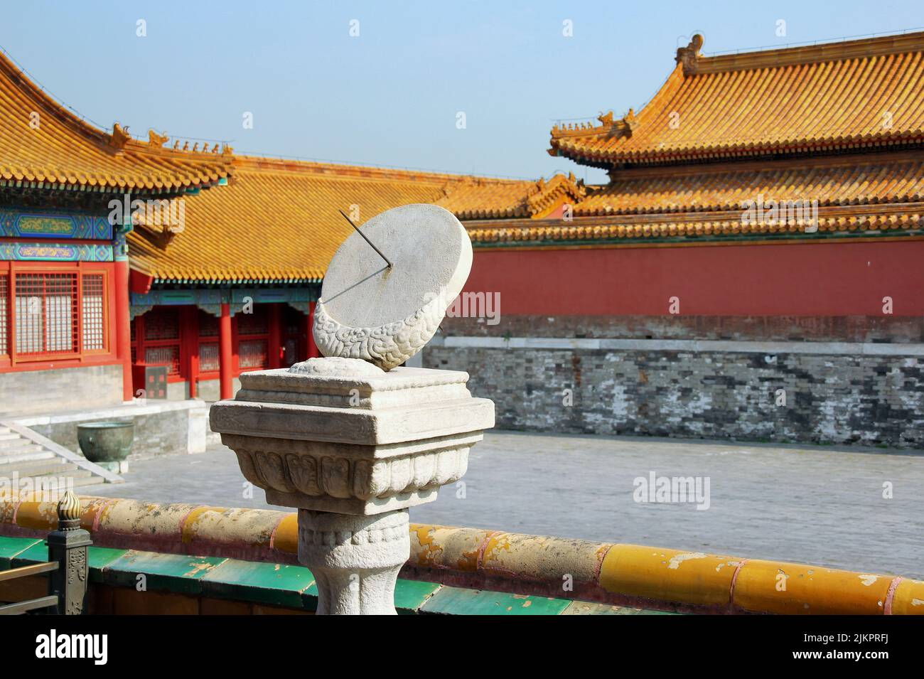 Ancient sundial in Forbidden City, dates to 1776, Beijing, China Stock ...