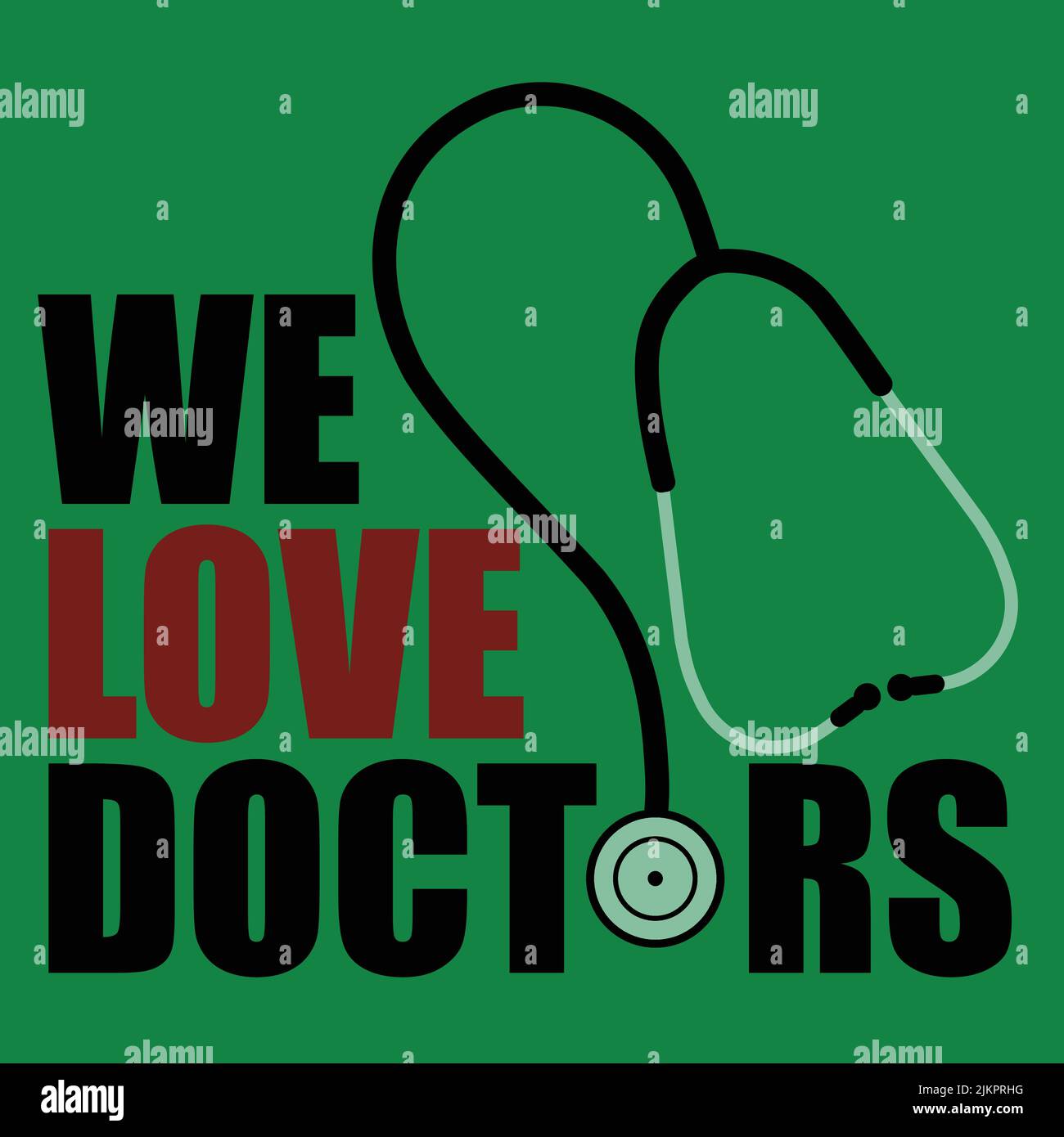 A vector illustration banner design with text that says "we love ...