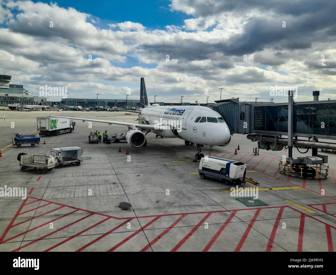 A Lufthansa Airbus A320neo at an Airport in Frankfurt, Germany Stock ...