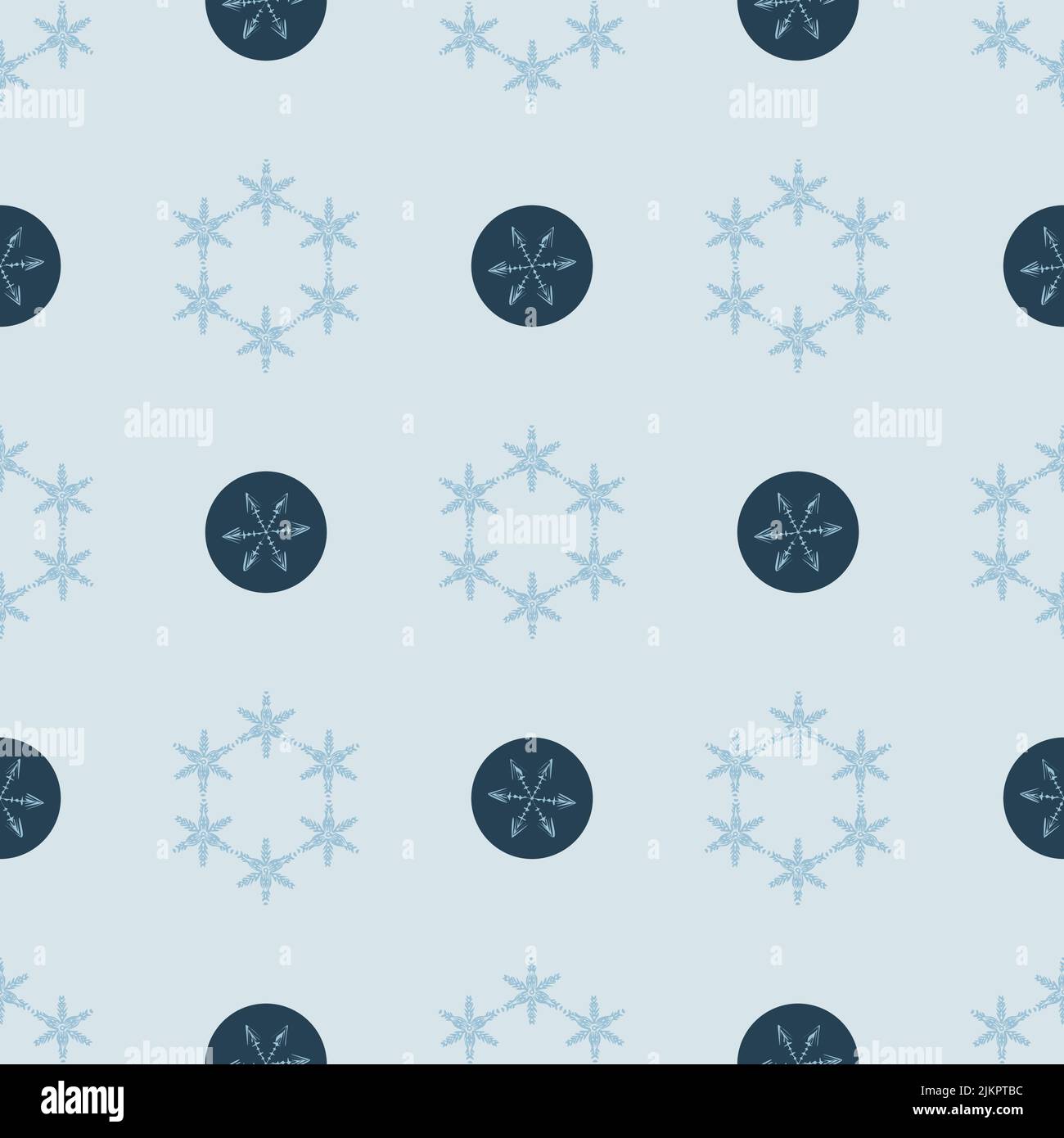 Christmas frozen snowflake seamless vector pattern. Masculine winter ...