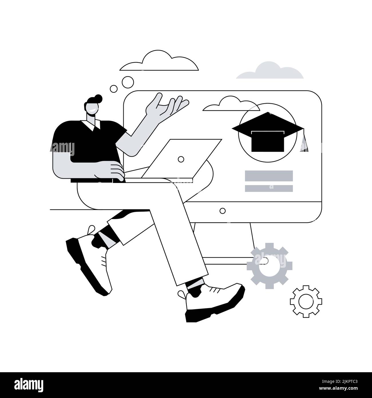 Digital learning abstract concept vector illustration. Digital distance ...