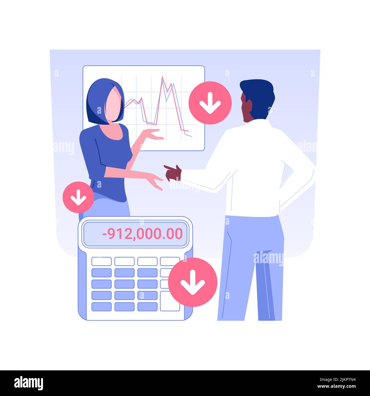 Business losses isolated concept vector illustration. Company leaders ...