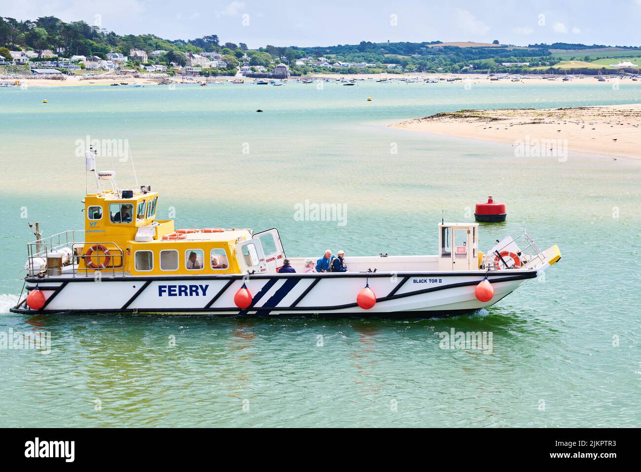 The Padstow to Rock ferry in the river Camel estuary, Cornwall, England ...
