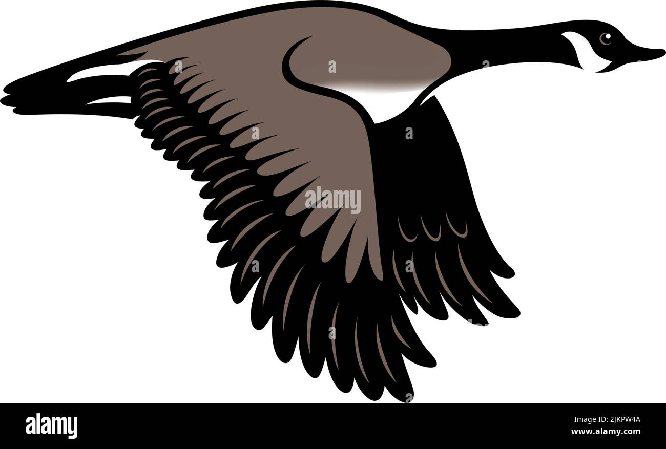 Illustration of Flying Wild Goose. Hunting Logo Design Stock Vector ...