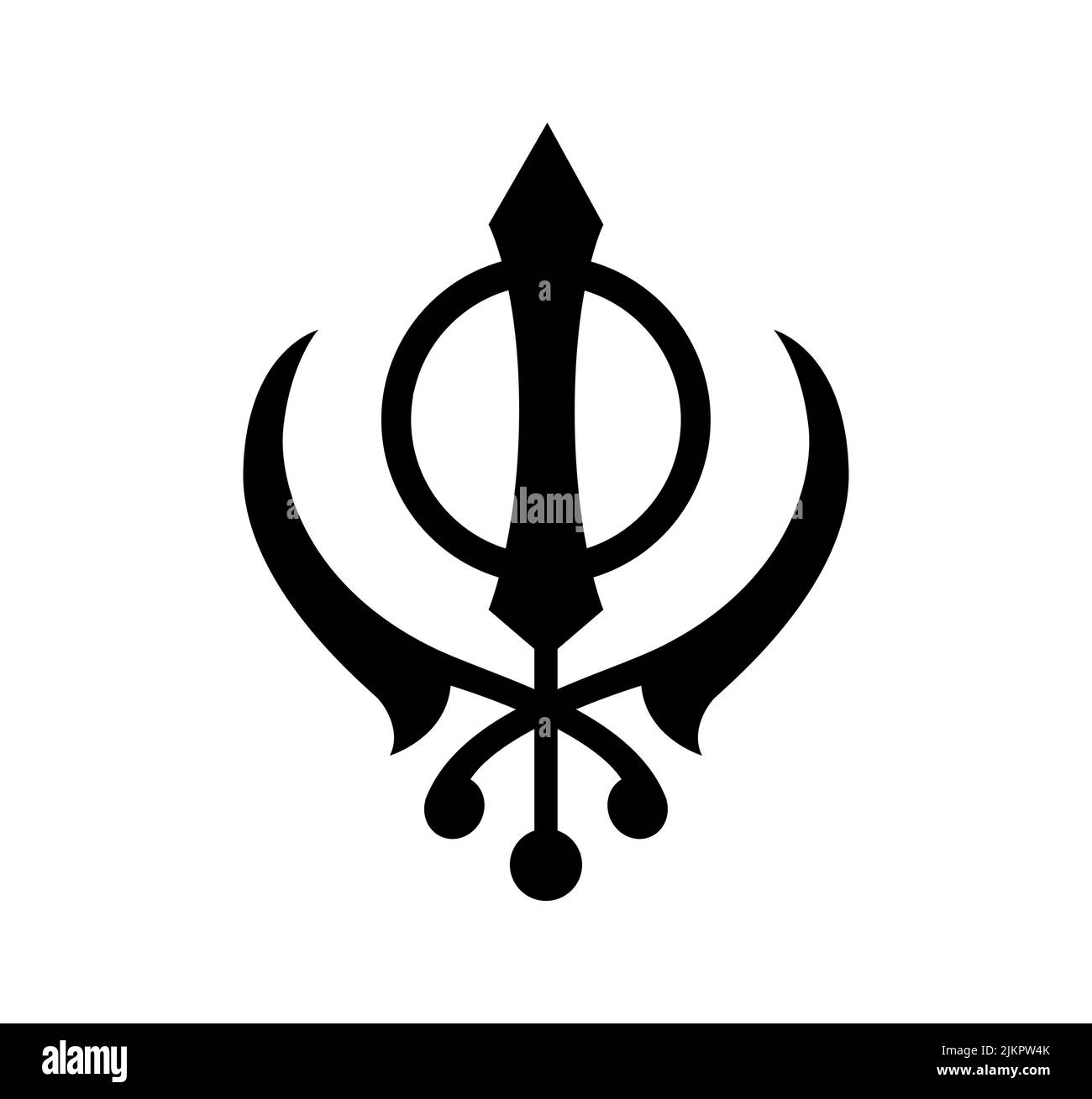 The Khanda icon, symbol of the Sikh faith, isolated with white ...