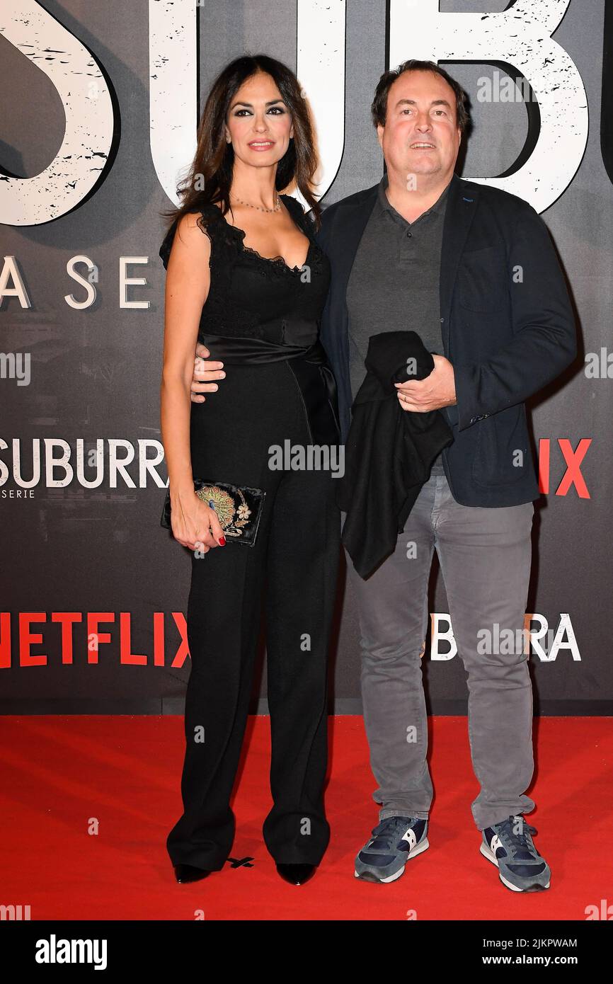 Maria grazia cucinotta and husband giulio violati hi-res stock ...