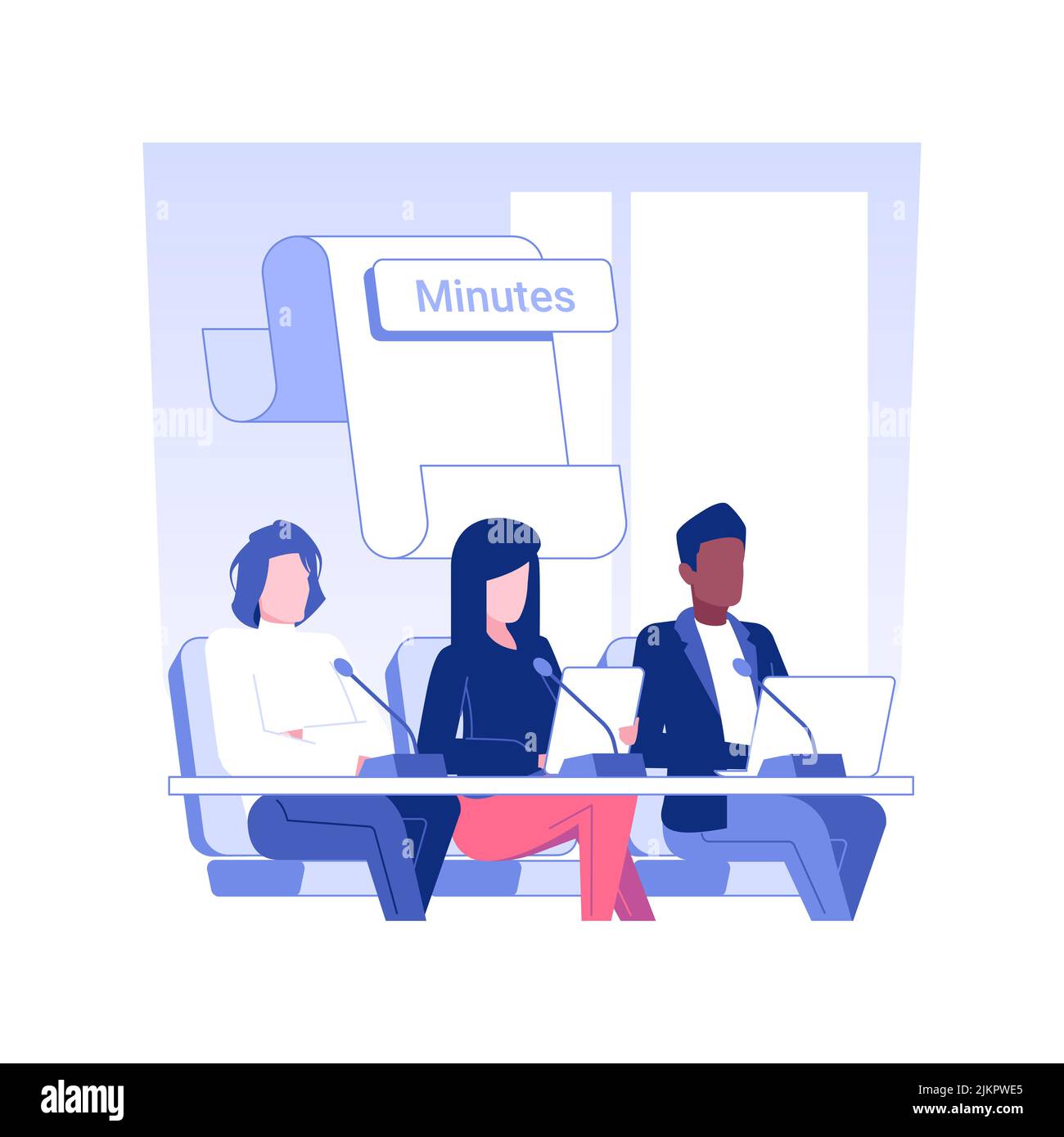 Meeting minutes isolated concept vector illustration. Group of diverse ...